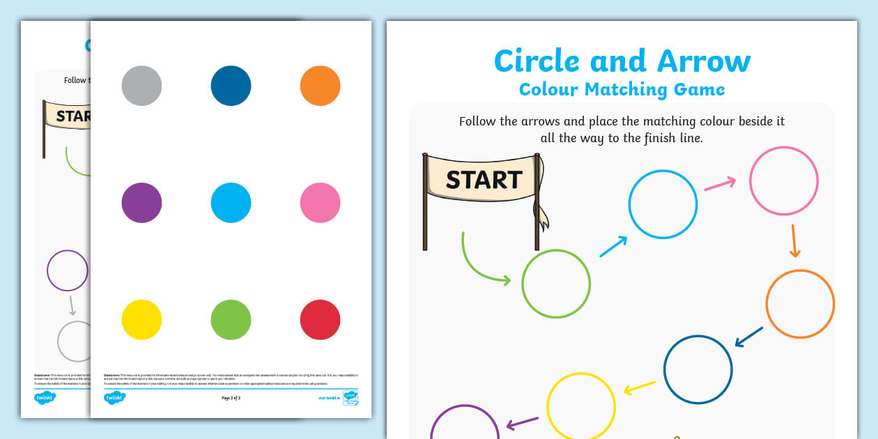 Circle and Arrow Colour Matching Game (teacher made)