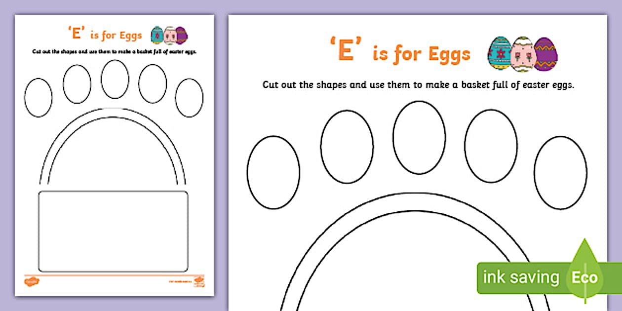 'E' Is for Eggs Craft (teacher made) - Twinkl