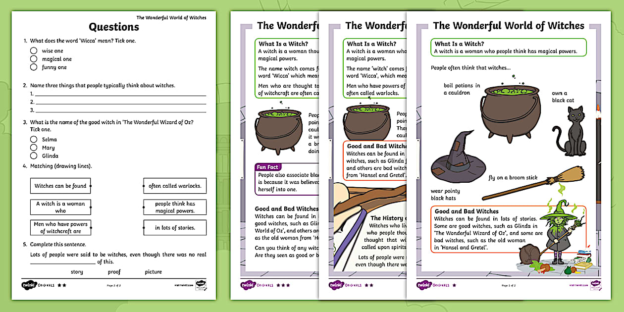 Witches Reading Comprehension | A Magical Muddle - Twinkl