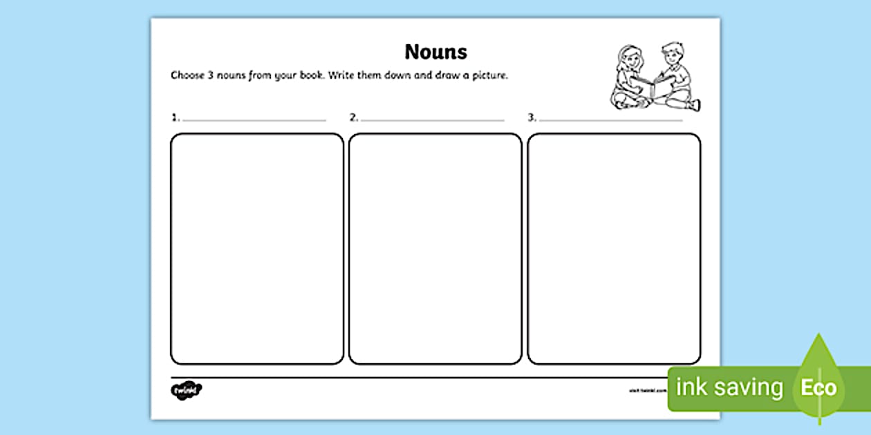 Editable Nouns Comprehension Worksheet (teacher made)