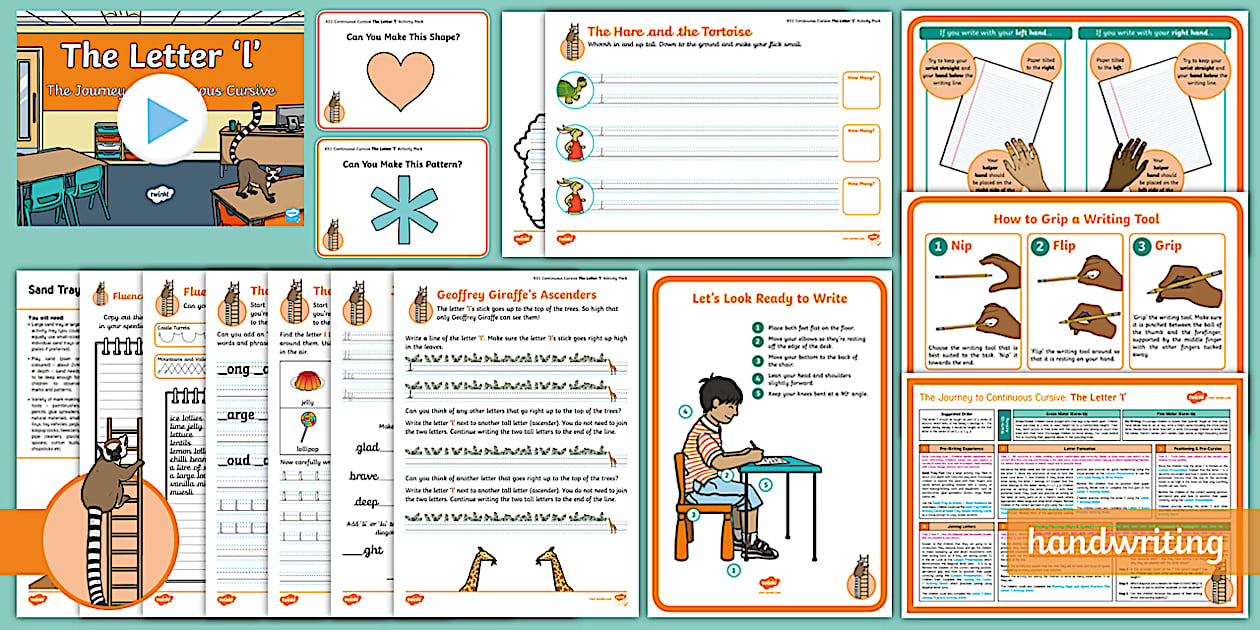 Continuous Cursive Letter 'l' Handwriting Practice