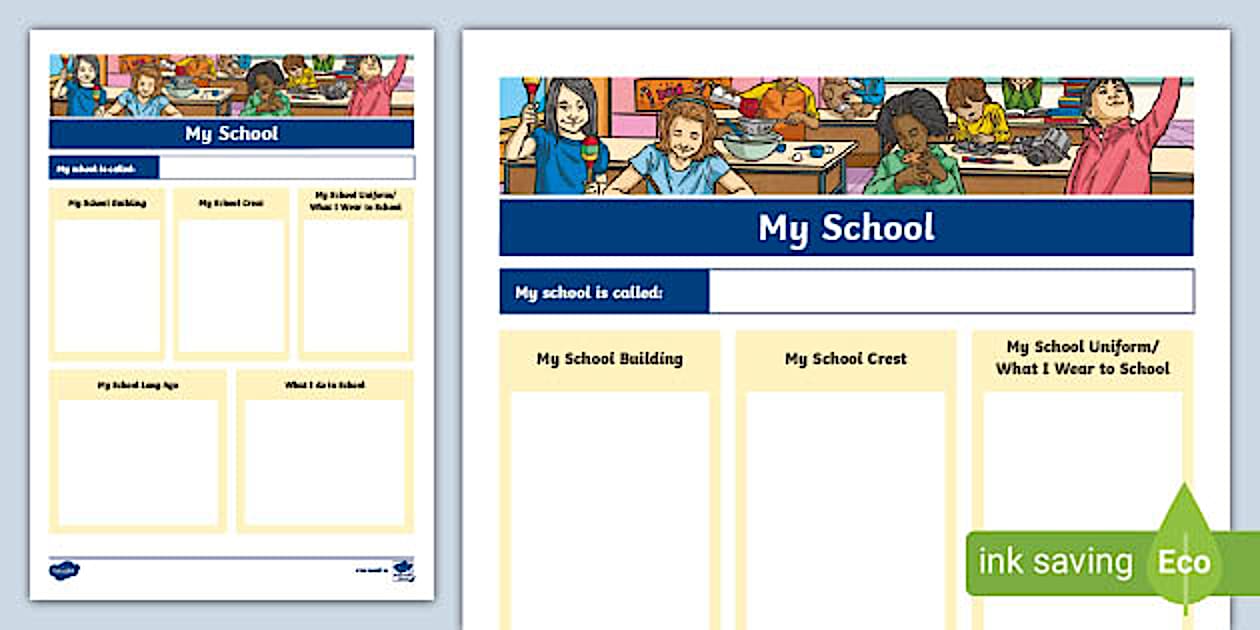 My School Writing Template (teacher made) - Twinkl