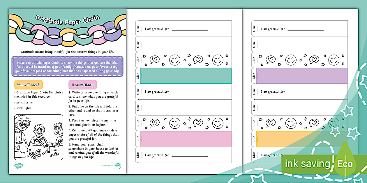 Gratitude Paper Chain (l'enseignant a fait) - Twinkl