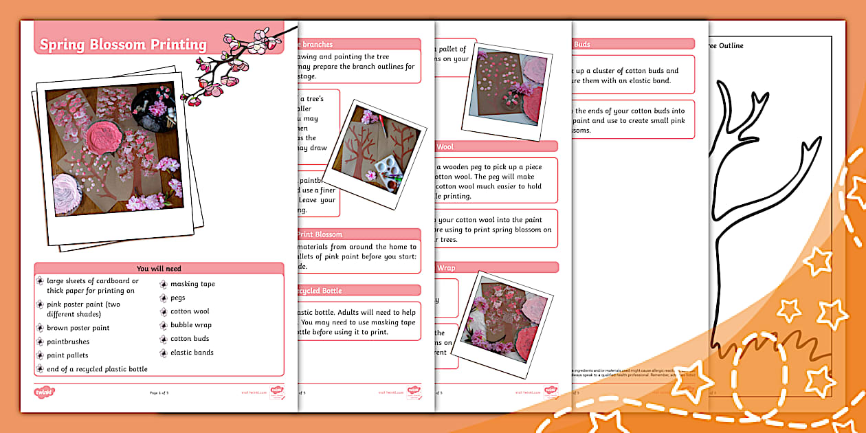 Spring Blossom Printing Activity - Twinkl
