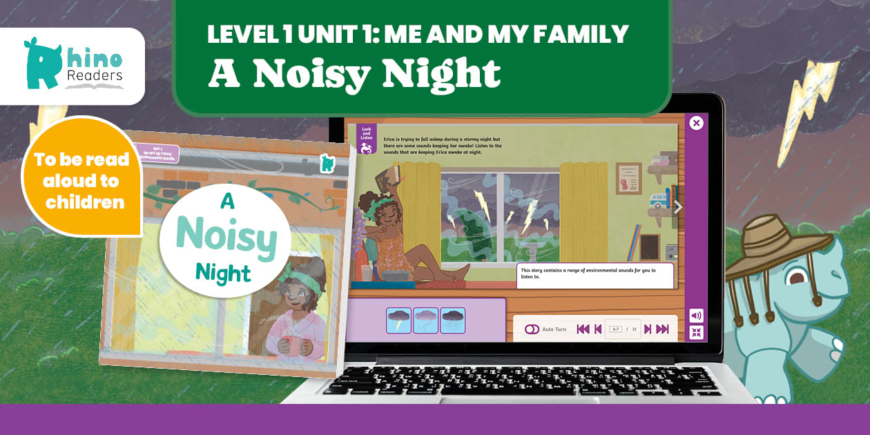 ‘A Noisy Night’ Phonics Level 1 Unit 1 Book - Rhino Readers