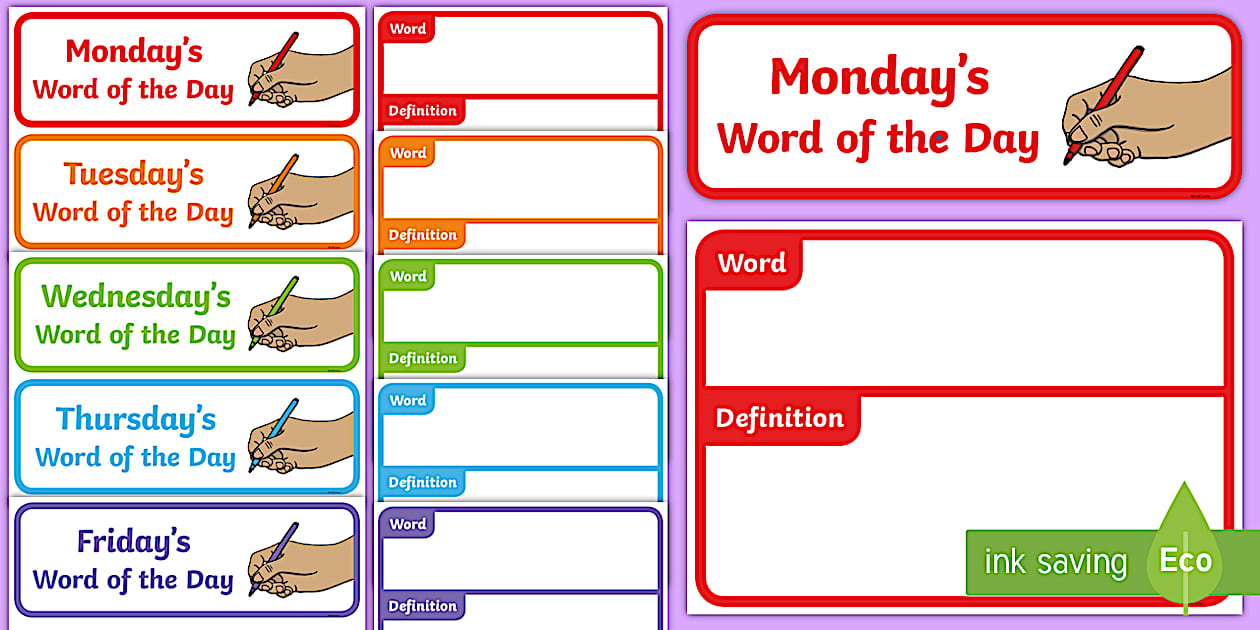 Dictionary Word of the Day Display Posters (teacher made)