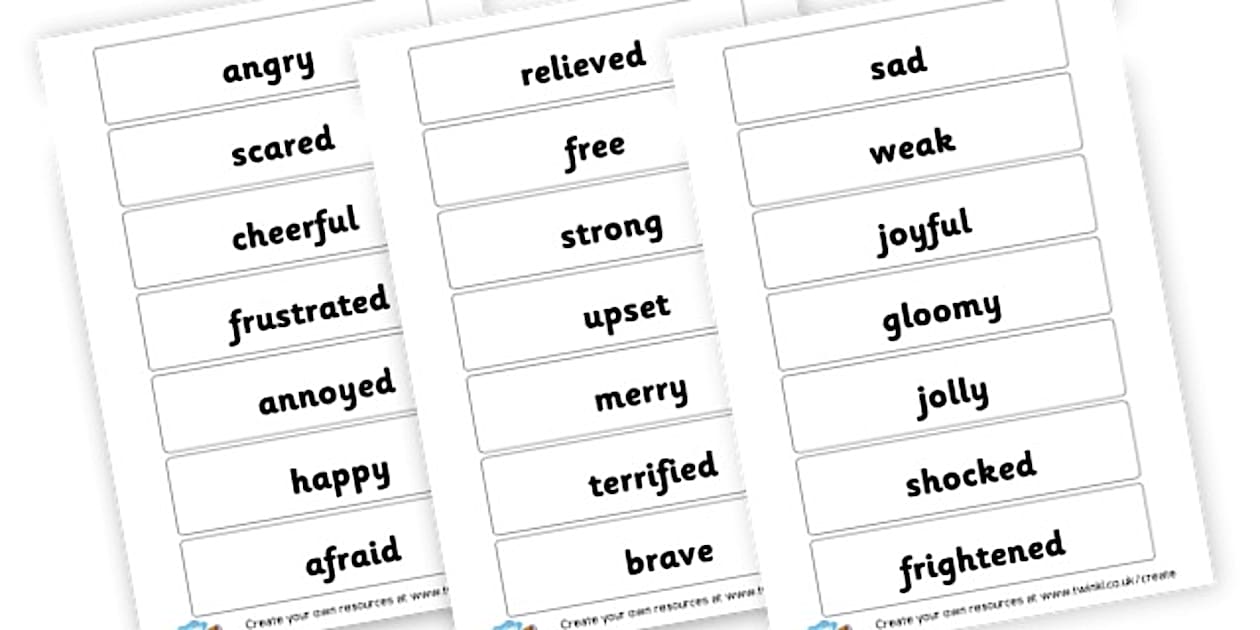Emotions Word Cards (teacher made) - Twinkl