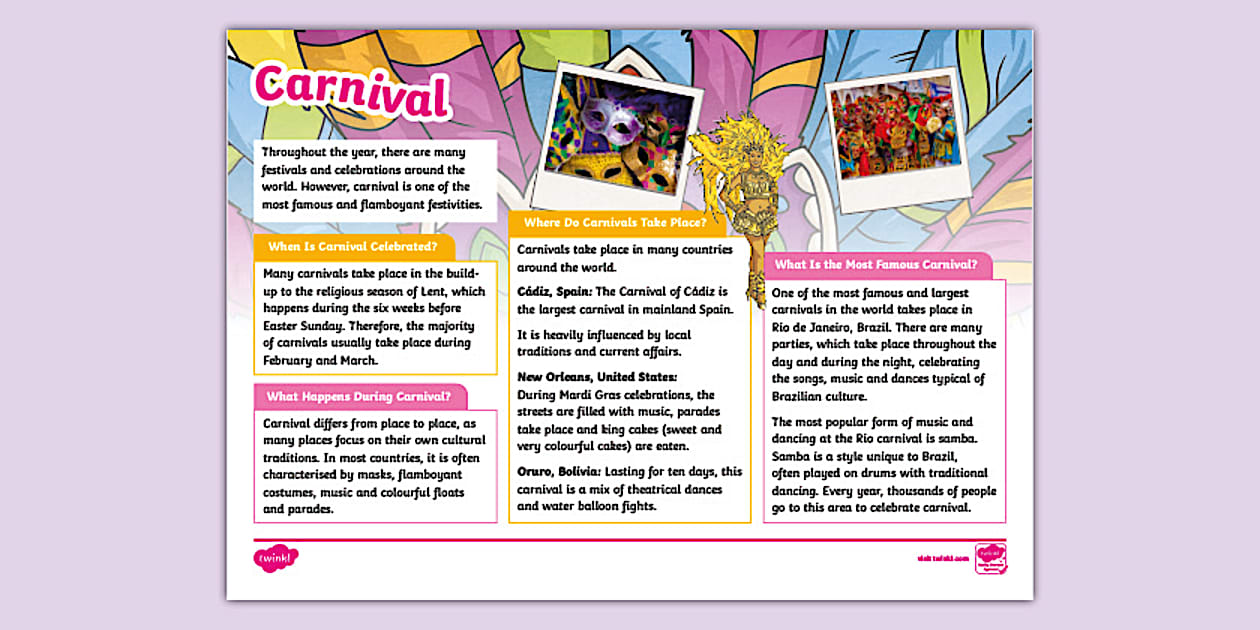 KS2 Carnival Fact File (teacher made) - Twinkl