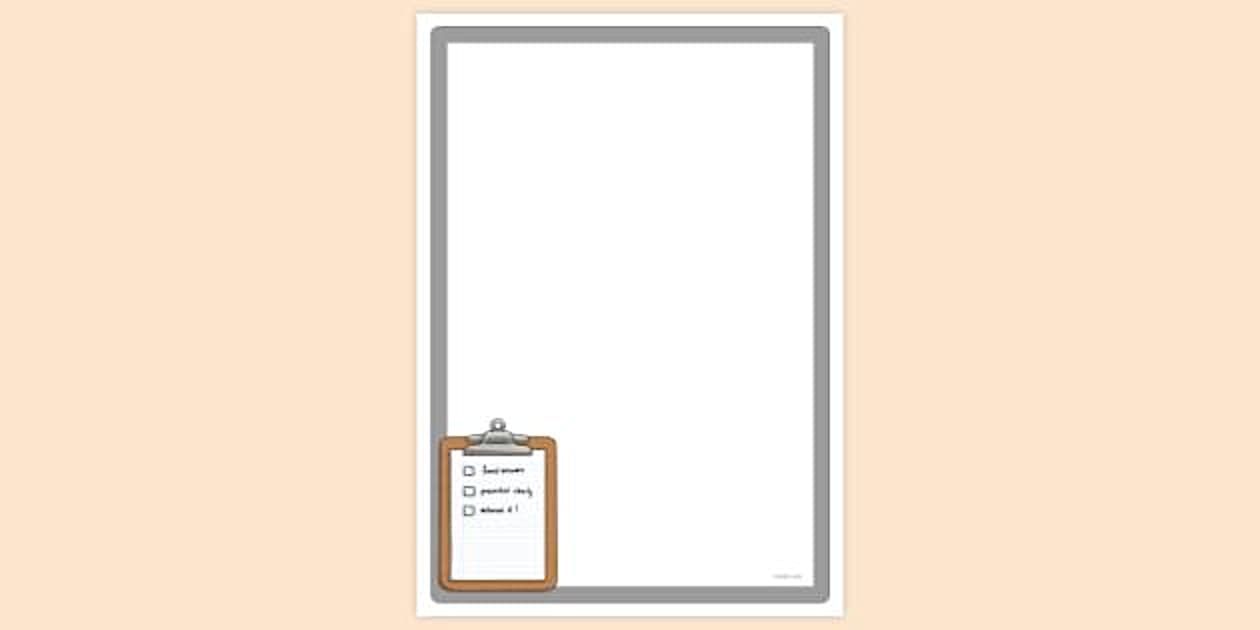 Simple Blank Checklist Page Border | Page Borders | Twinkl