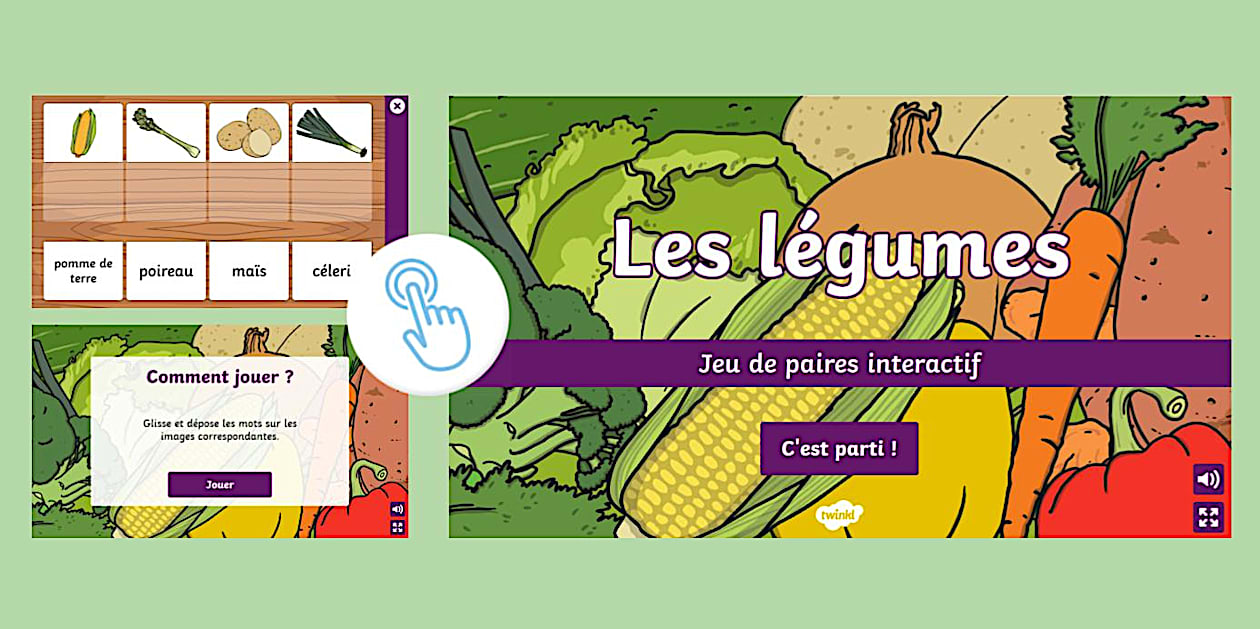 Jeu de paires interactif sur les légumes