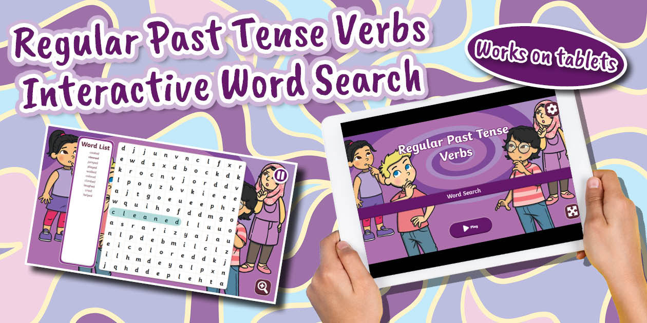 Regular Past Tense Verbs Interactive Word Search