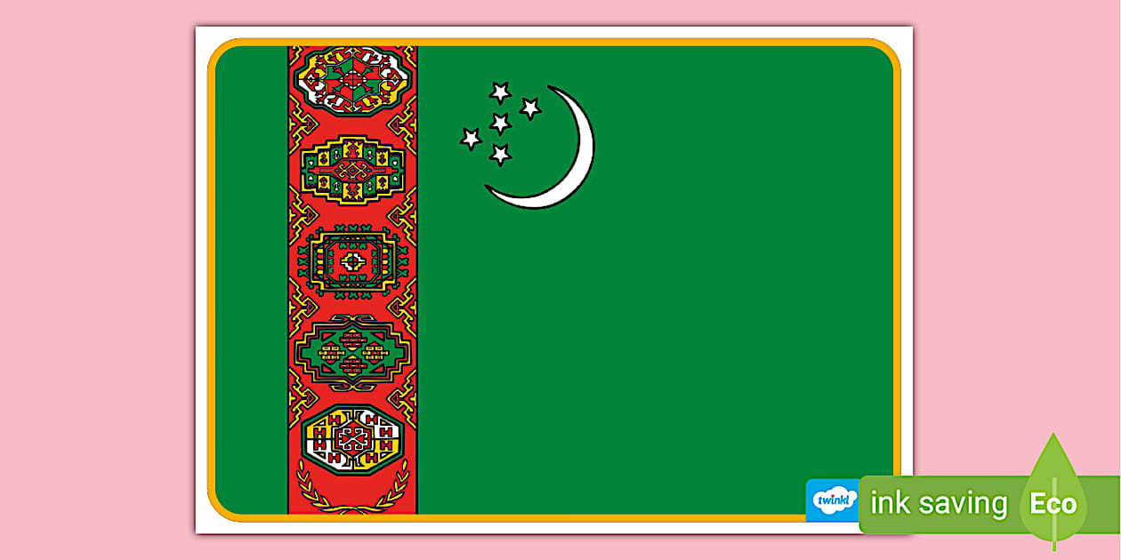 Turkmenistan Flag Poster | Display Items | Twinkl - Twinkl