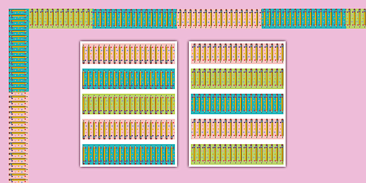 Pencil Bulletin Board Border (teacher made) - Twinkl