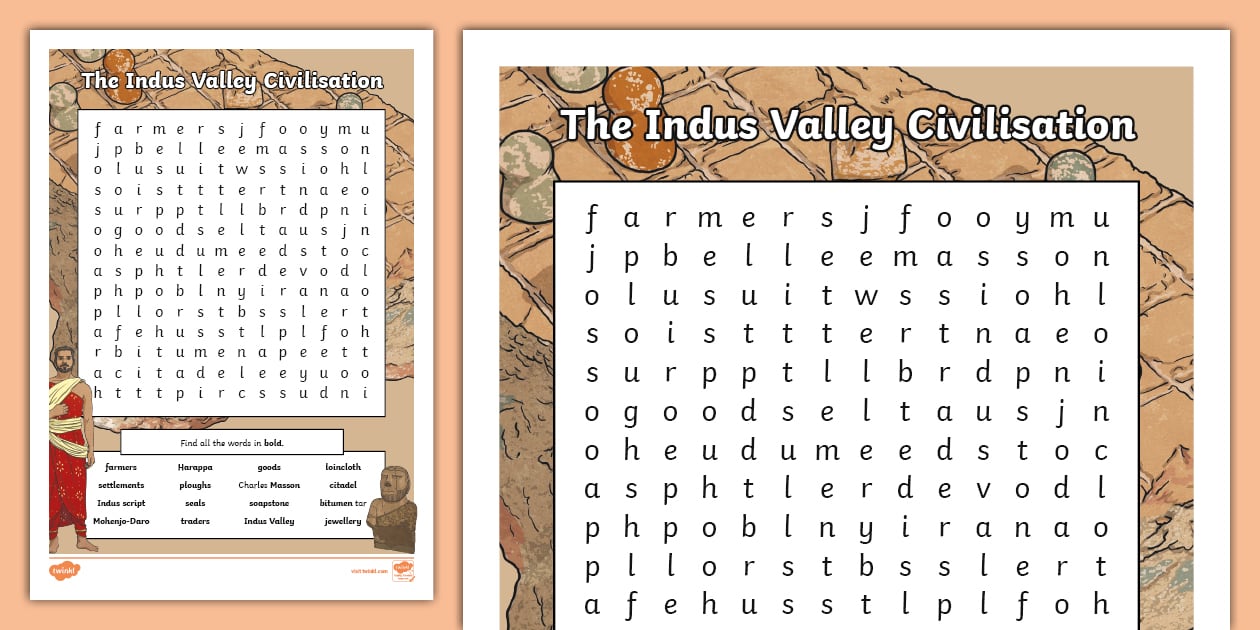 The Indus Valley Civilisation Word Search - Twinkl - KS2