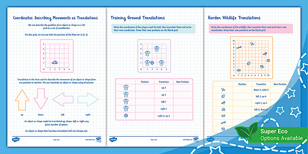 Coordinates: Describing Movements as Translations (Ages 8-9)