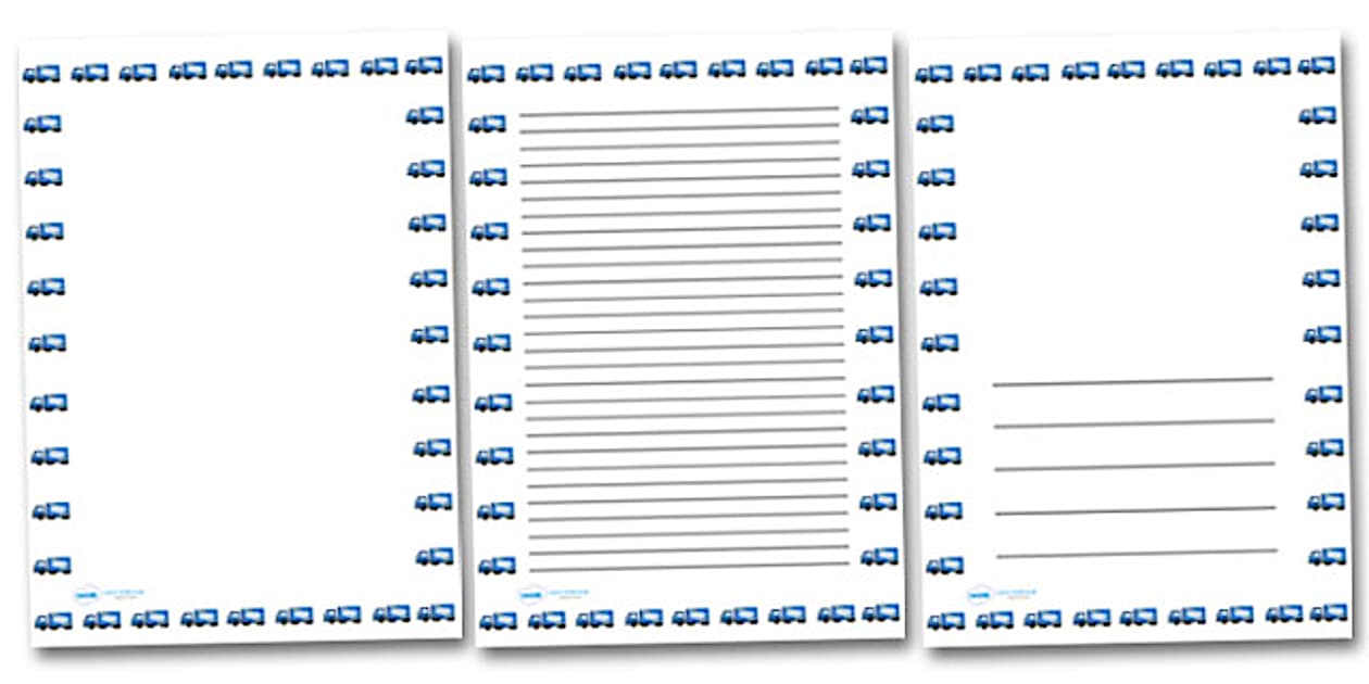 Lorry Portrait Page Borders- Portrait Page Borders - Twinkl