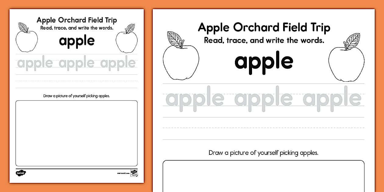 Apple Orchard Field Trip Worksheet / Worksheet - Twinkl