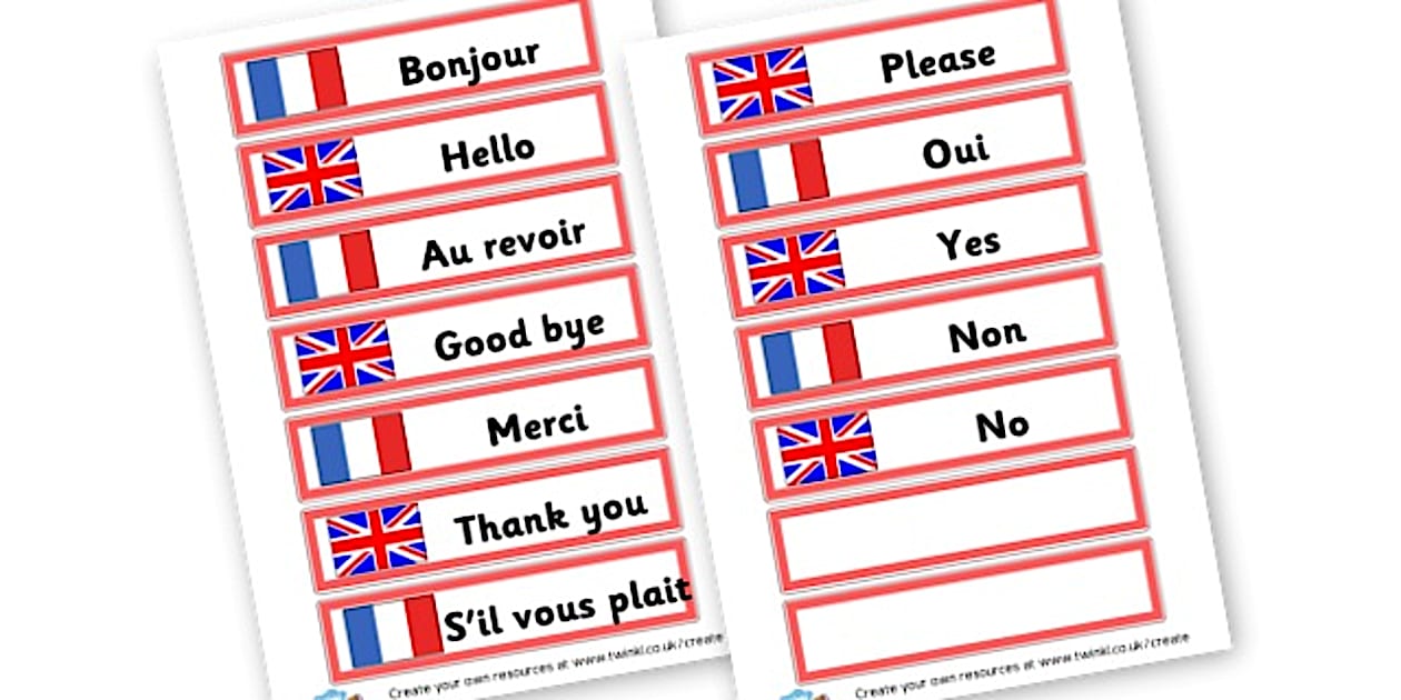 French Greetings for Children - French Greetings Cards