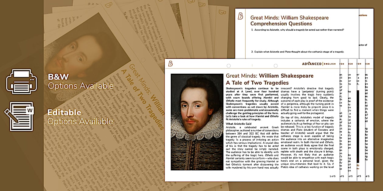 KS5 Great Minds: William Shakespeare Reading Comprehension
