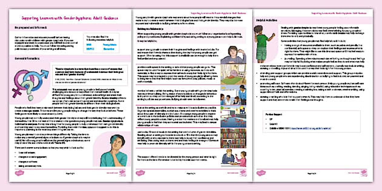 Supporting Pupils with Gender Dysphoria: Adult Guidance