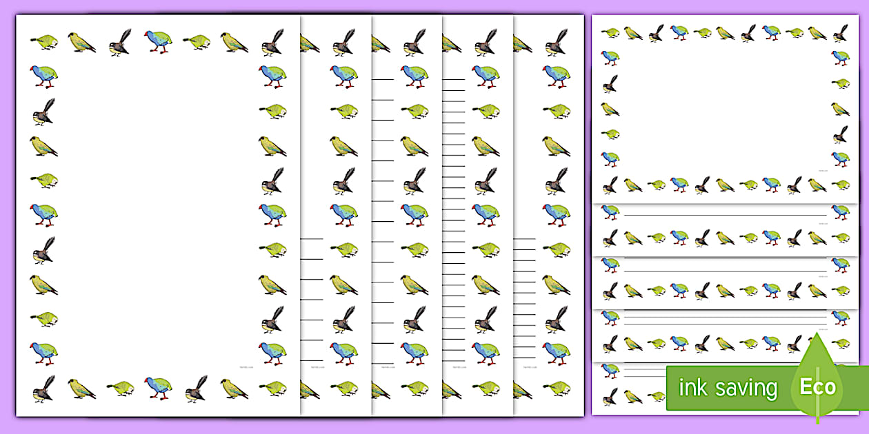Editable New Zealand Birds Page Border Pack (teacher made)