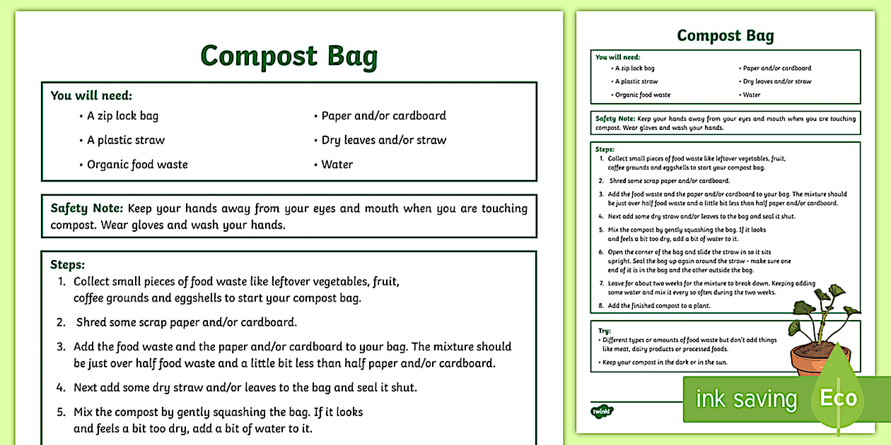 Compost Bag Science Step-by-Step Instructions - Twinkl