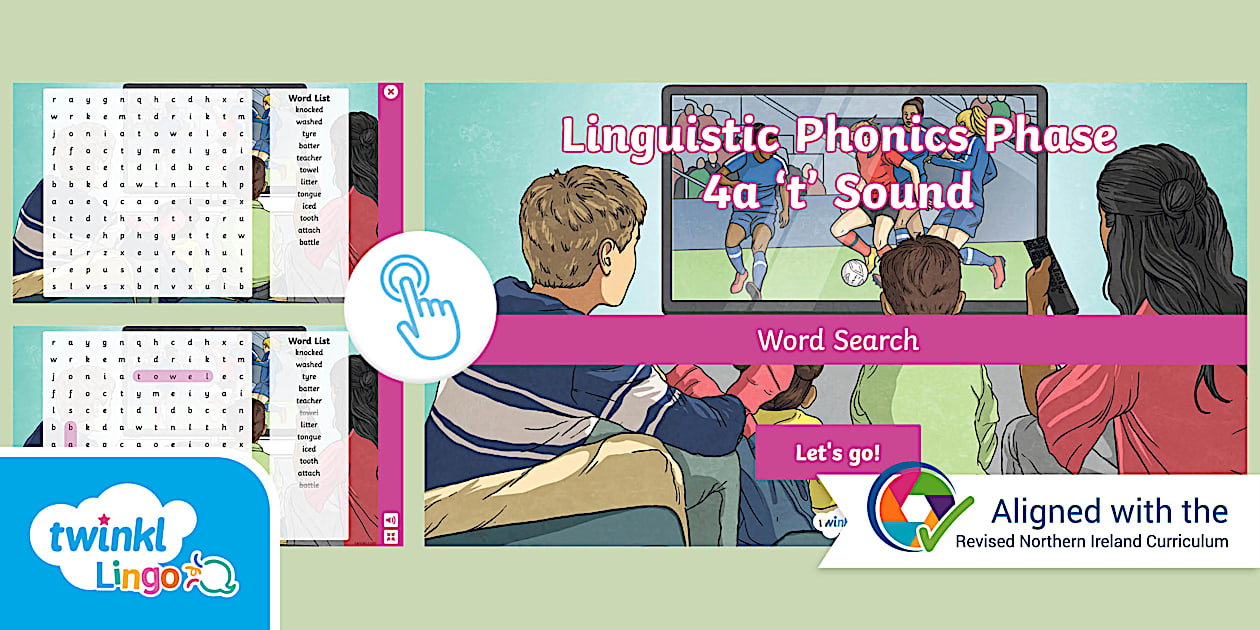 Linguistic Phonics Phase 4a ‘t’ Sound Interactive Word Search