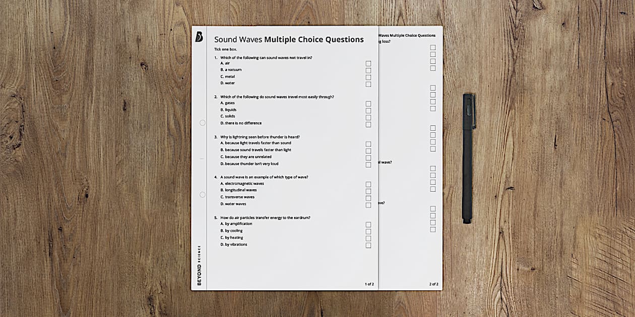 Sound Waves Multiple Choice Questions | KS3 Physics | Beyond