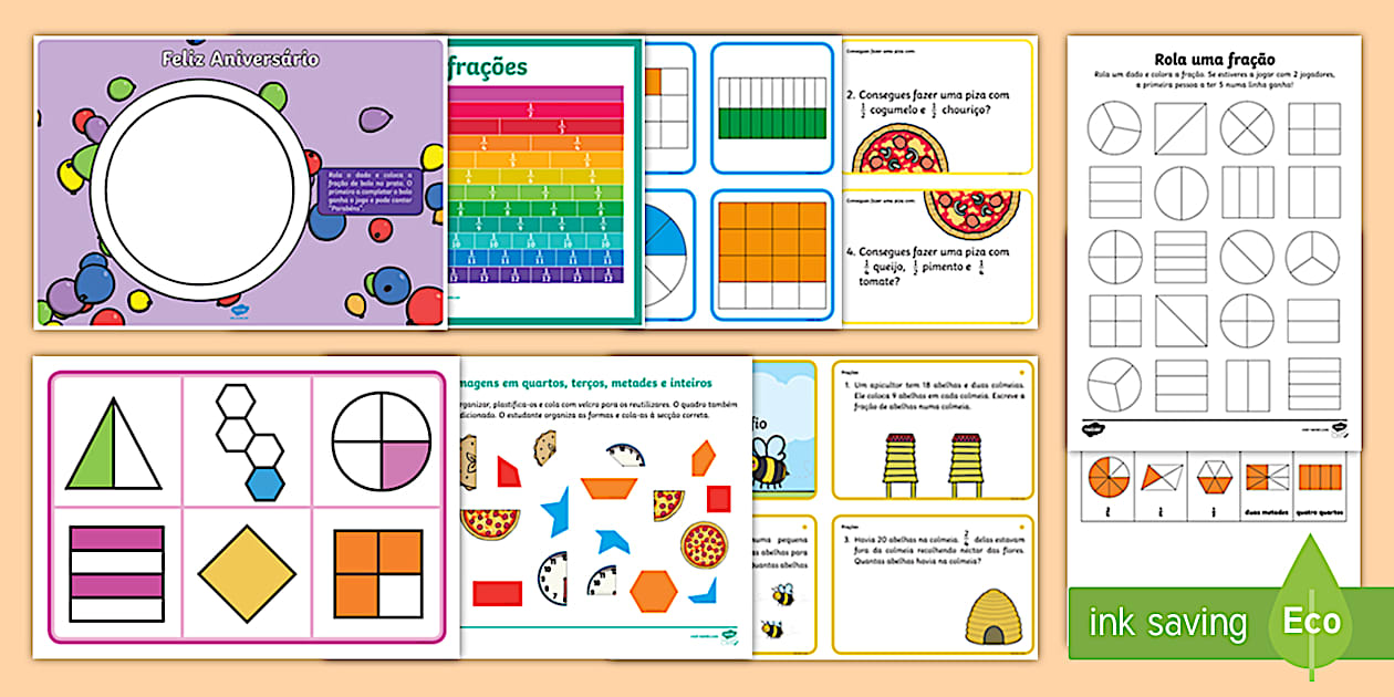 Pacote de recursos de frações (teacher made) - Twinkl