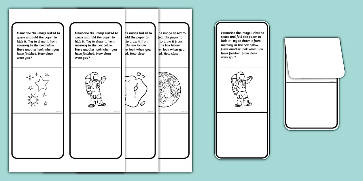 Space Draw from Memory Worksheet (Teacher-Made) - Twinkl