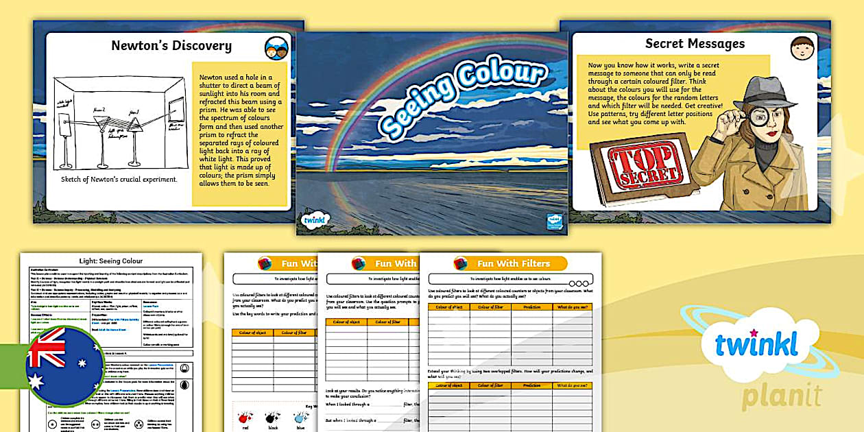Year 5 Science Light Lesson 5 Seeing Colours (teacher made)