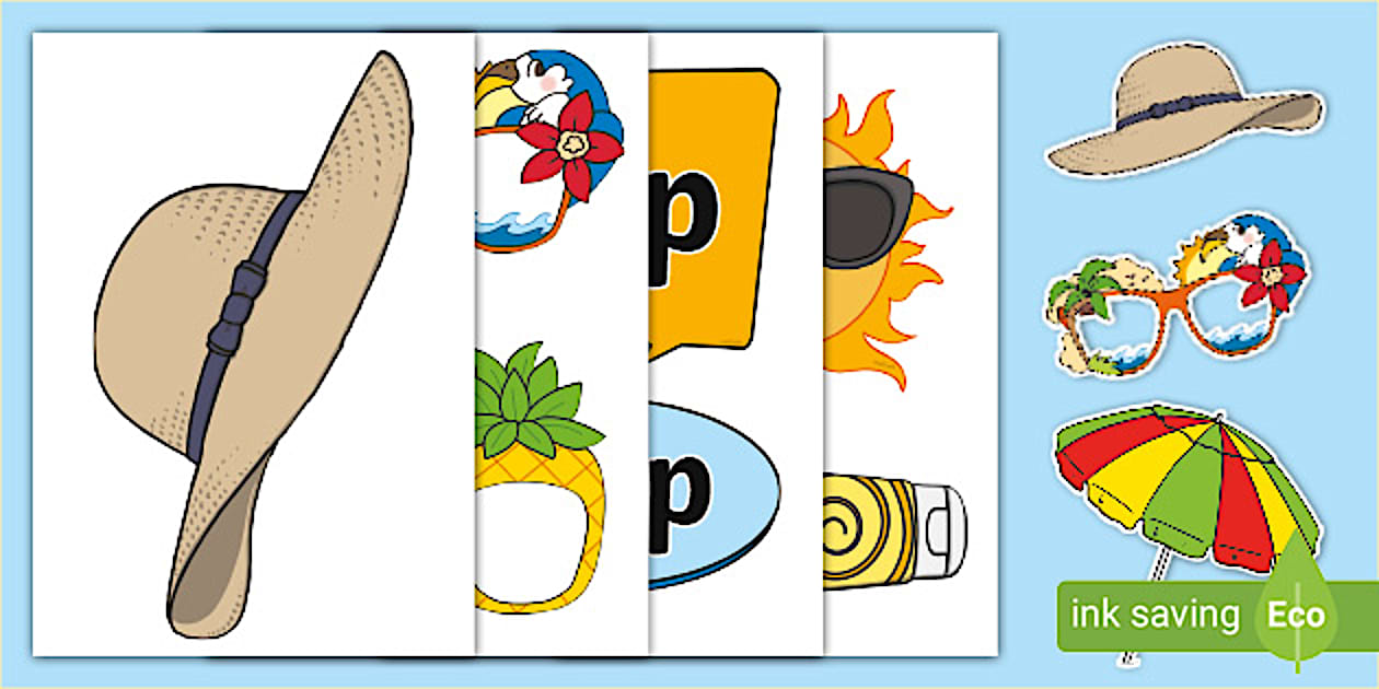 FREE! - Sun Safety Photo Booth Props (teacher made) - Twinkl