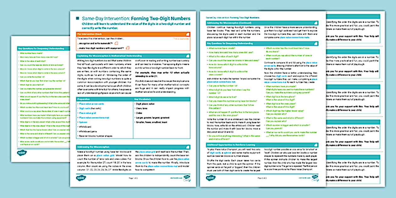 👉 Y1 Maths Same-Day Intervention: Forming Two-Digit Numbers