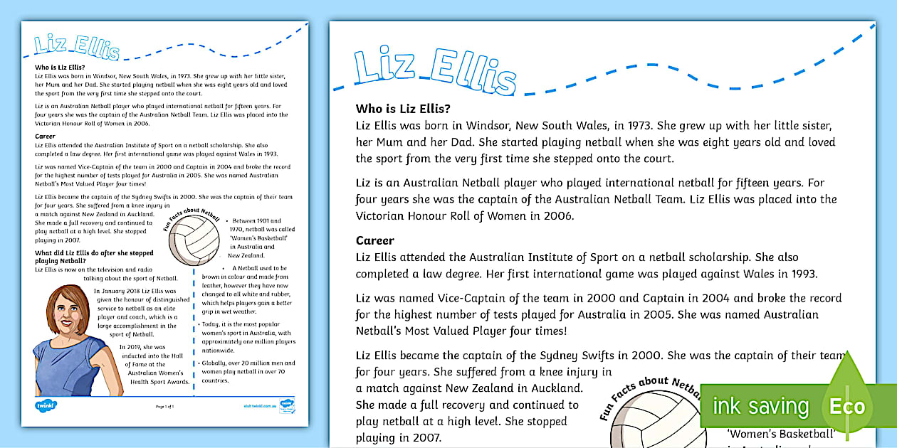 Movement Challenges Liz Ellis Fact File (teacher made)