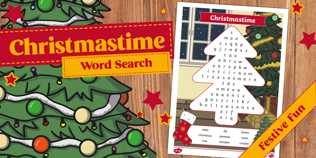 Christmastime Word Search - Twinkl - KS1