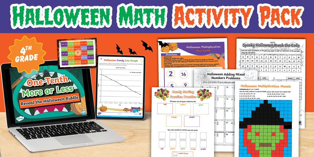 Fourth Grade Halloween Math Activity Pack - Twinkl