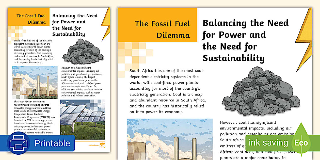 The Fossil Fuel Dilemma: Balancing Power and the Need for Sustainability