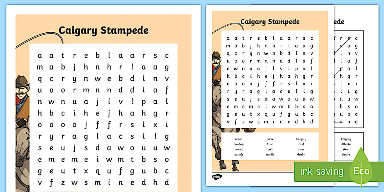 Calgary Stampede Word Search (Teacher-Made) - Twinkl