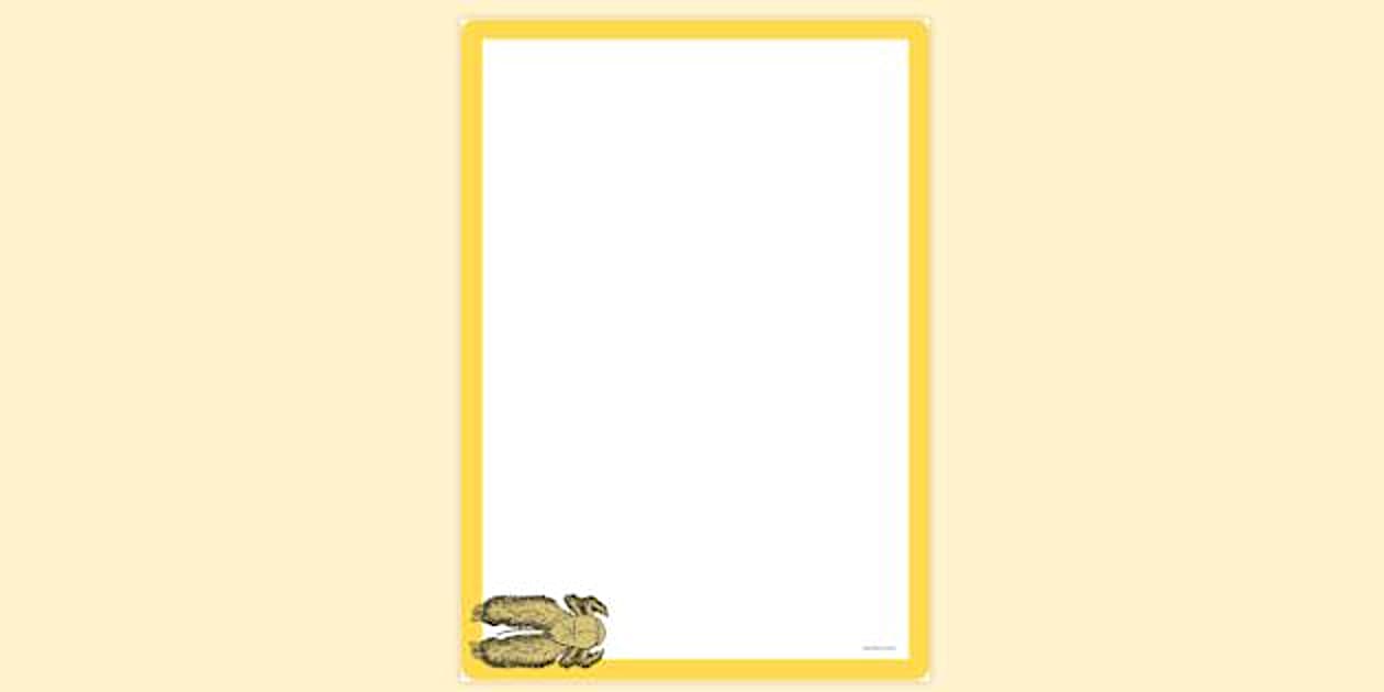 Simple Blank Yeti Crab Page Border | Page Borders | Twinkl