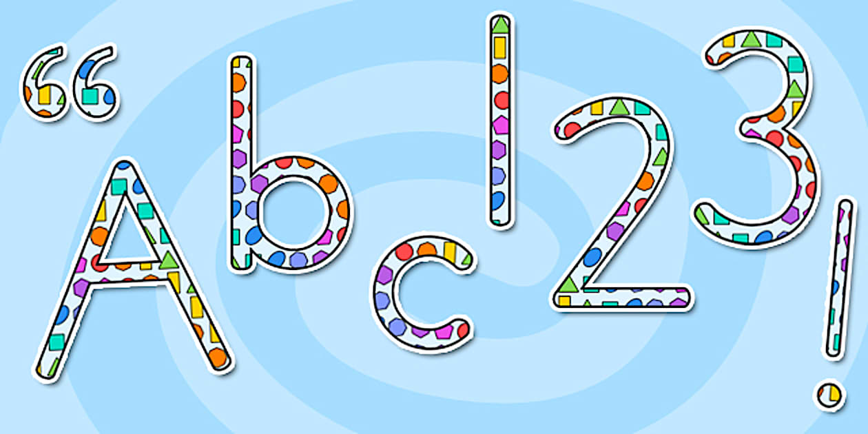 2D Shape Themed Display Lettering (teacher made) - Twinkl