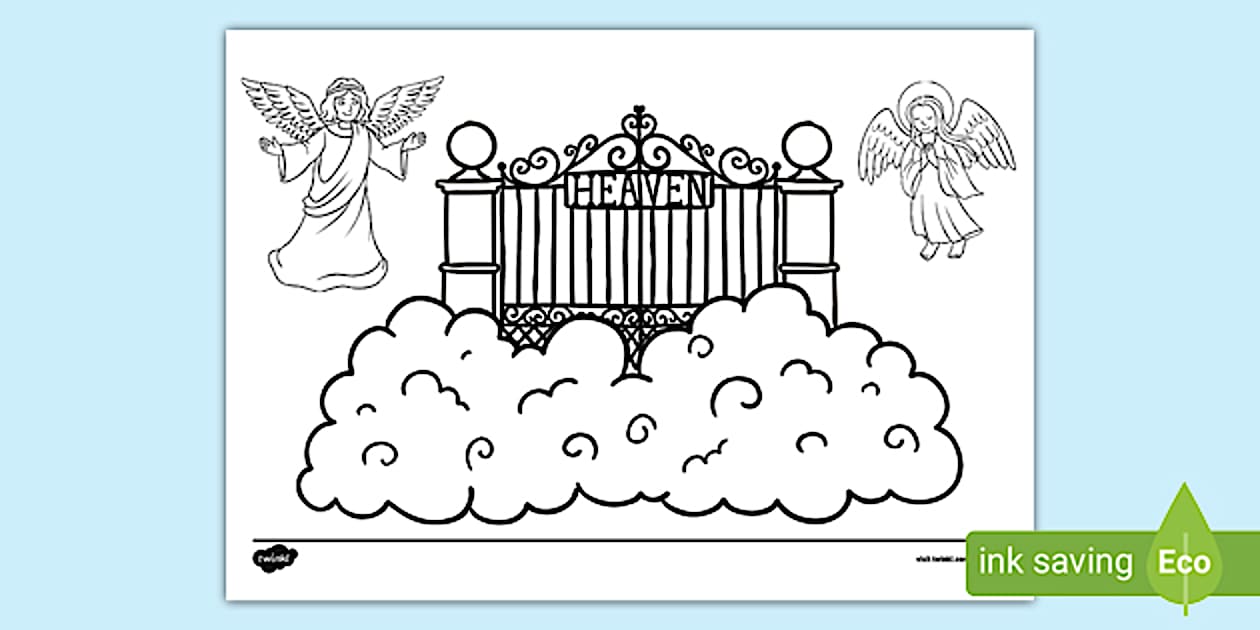Heaven Colouring Page for Children – Colouring – Twinkl