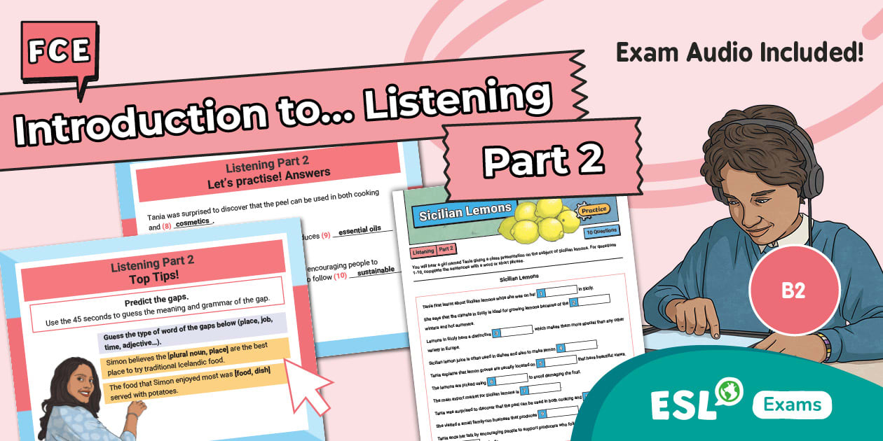 B2 First (FCE) - Introduction to Listening Part 2
