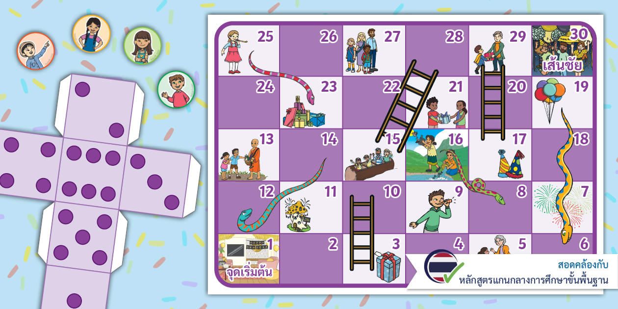 เกมบันไดงูวันปีใหม่ - Happy New Year Snakes and Ladders