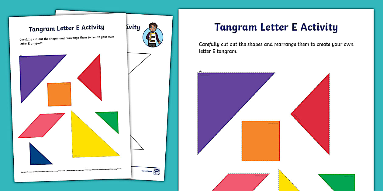 👉 Letter E Tangram Puzzle Activity (teacher made)