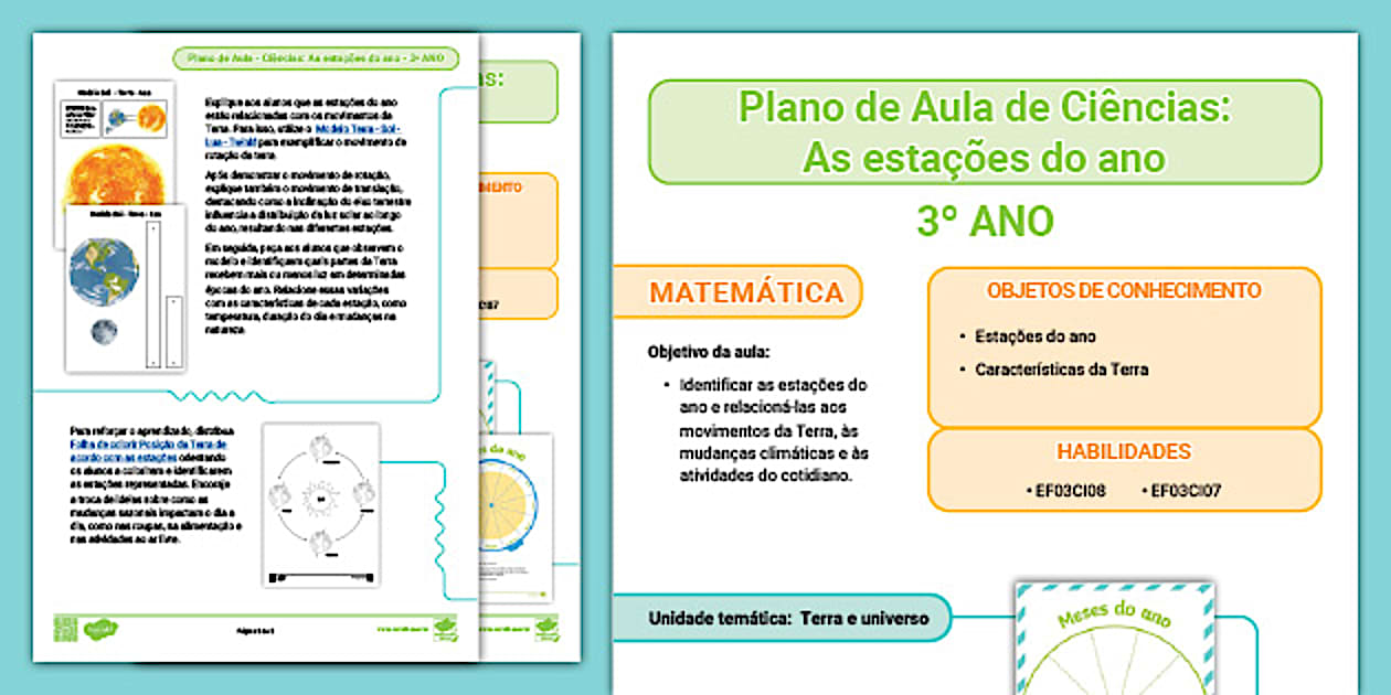 FREE! - Plano de aula 3º ano - Ciências: as estações do ano