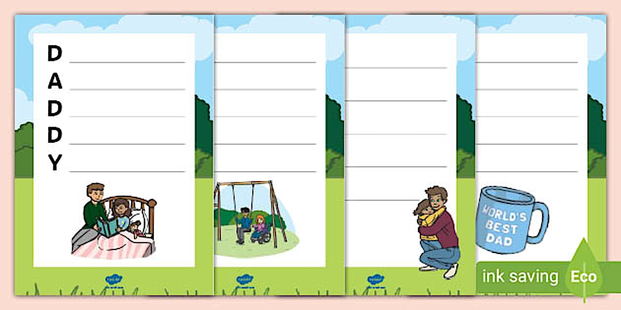 ‘Daddy’ Father’s Day Acrostic Poem Template | Twinkl