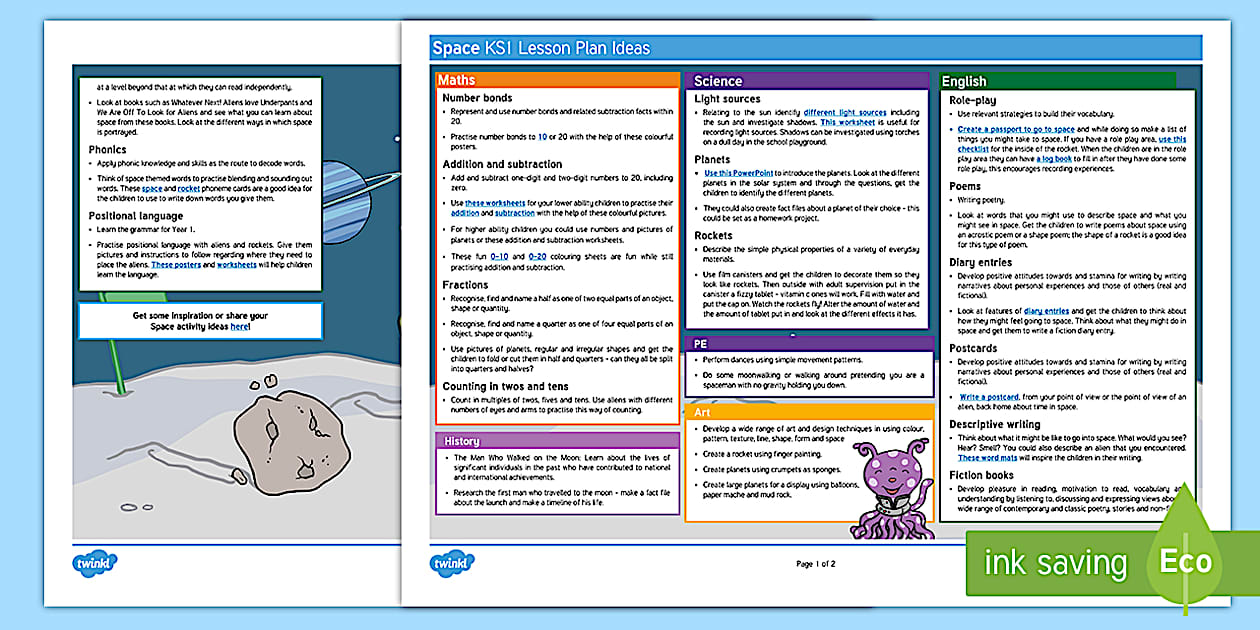 KS1 Space Lesson Plan Ideas - Space KS1 Primary Resources