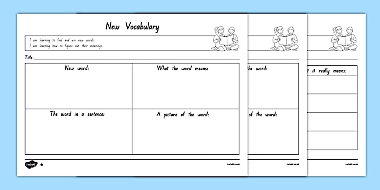 New Vocabulary Differentiated Worksheet / Worksheets