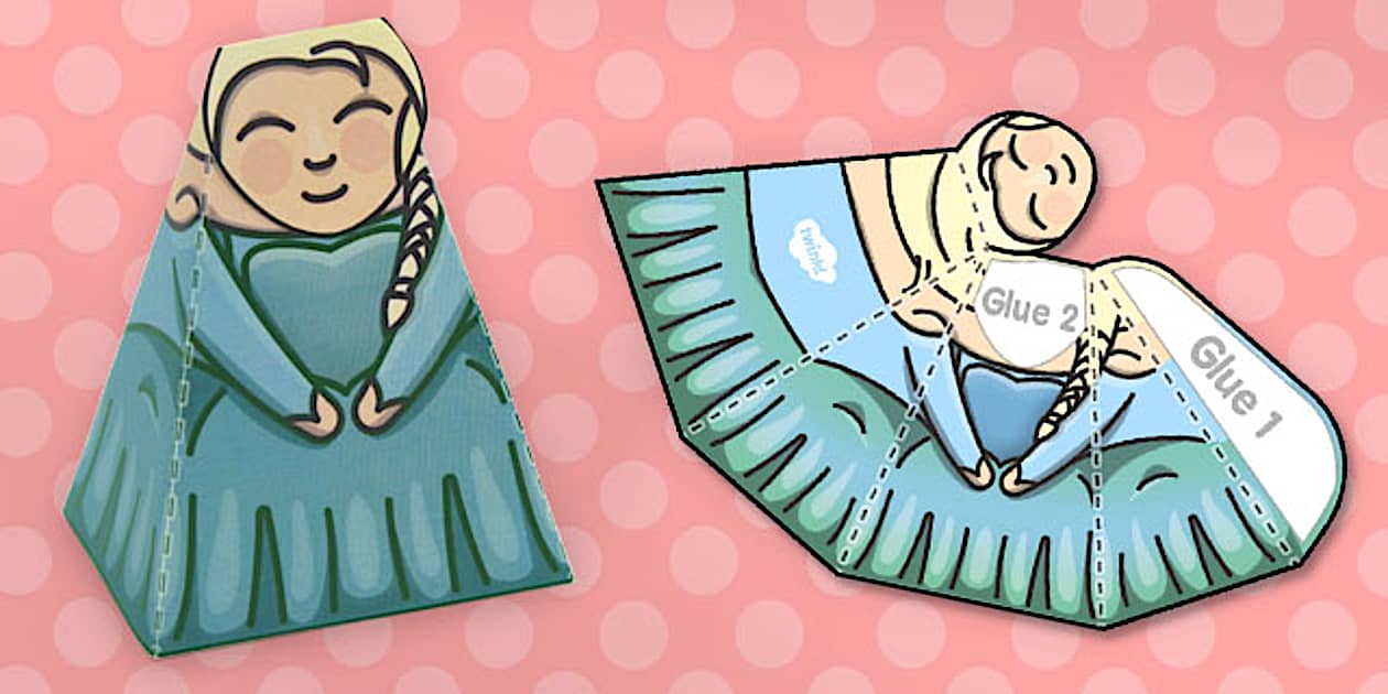 Simple Winter Princess Paper Model (Teacher-Made) - Twinkl