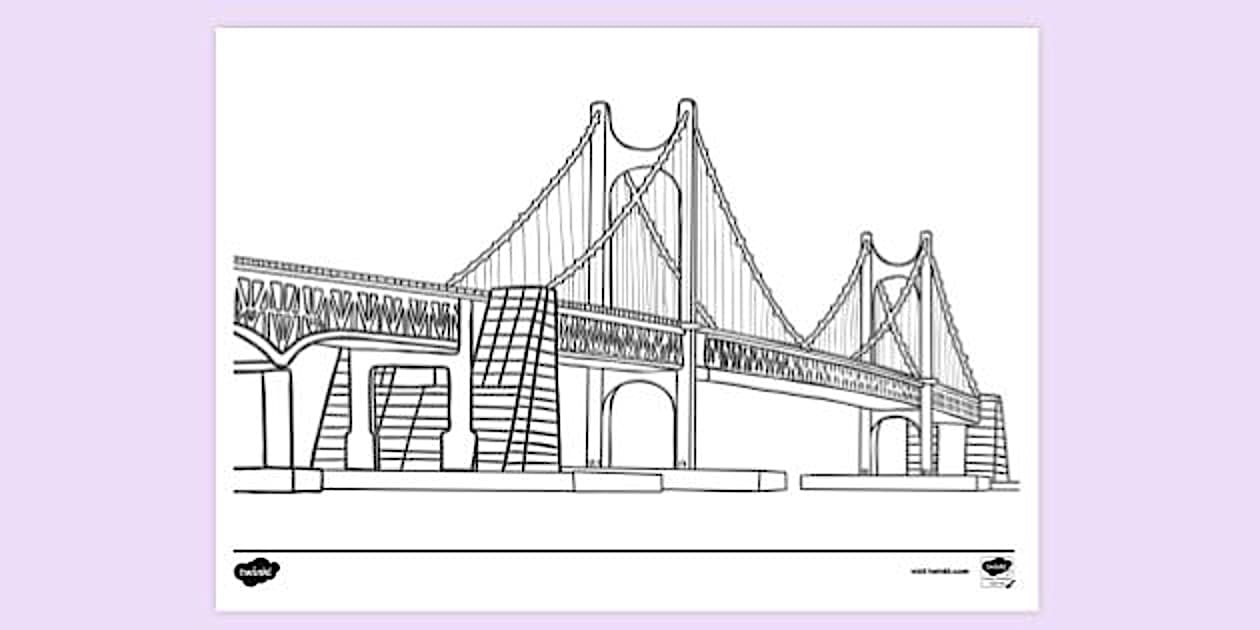 Golden Gate Bridge Colouring | Colouring Sheets - Twinkl